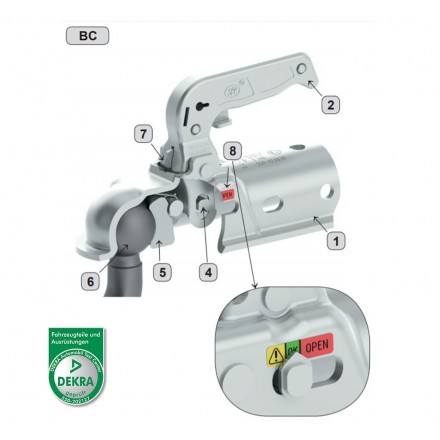 Cupla remorca 750 kg profil bara patrata 45,50 mm SPP ZSK750G - Lampi ...